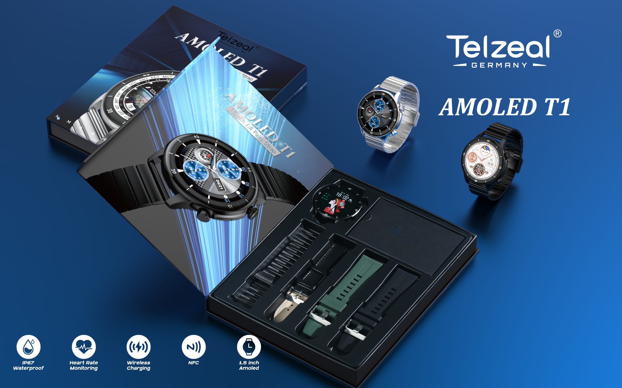 ساعت هوشمند Telzeal مدل AMOLED T1